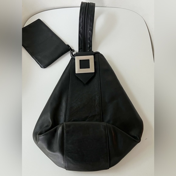 Texier | Bags | Texier Black Leather Envelope Style Backpack With ...